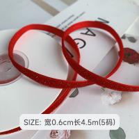China Shinny Glitter Velvet Ribbon 6mm-38mm Width 5 Yards Length for Gift Wrapping and Crafts for sale