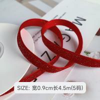 China Shinny Glitter Velvet Ribbon 6mm-38mm Width 5 Yards Length for Gift Wrapping and Crafts for sale
