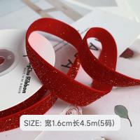 China Shinny Glitter Velvet Ribbon 6mm-38mm Width 5 Yards Length for Gift Wrapping and Crafts for sale