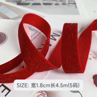 China Shinny Glitter Velvet Ribbon 6mm-38mm Width 5 Yards Length for Gift Wrapping and Crafts for sale