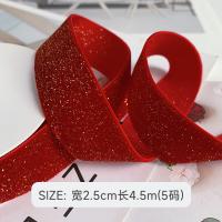 China Shinny Glitter Velvet Ribbon 6mm-38mm Width 5 Yards Length for Gift Wrapping and Crafts for sale