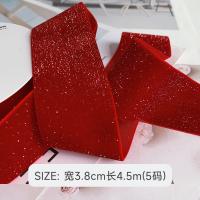 China Shinny Glitter Velvet Ribbon 6mm-38mm Width 5 Yards Length for Gift Wrapping and Crafts for sale