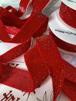 China Shinny Glitter Velvet Ribbon 6mm-38mm Width 5 Yards Length for Gift Wrapping and Crafts for sale