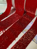 China Shinny Glitter Velvet Ribbon 6mm-38mm Width 5 Yards Length for Gift Wrapping and Crafts for sale