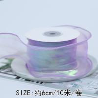 China 40mm Polyester Organza Ribbon With Satin Edge Shinny Pink Organza Ribbon for sale
