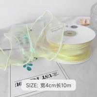 China 40mm Polyester Organza Ribbon With Satin Edge Shinny Pink Organza Ribbon for sale