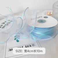 China 40mm Polyester Organza Ribbon With Satin Edge Shinny Pink Organza Ribbon for sale