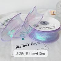China 40mm Polyester Organza Ribbon With Satin Edge Shinny Pink Organza Ribbon for sale