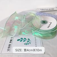 China 40mm Polyester Organza Ribbon With Satin Edge Shinny Pink Organza Ribbon for sale