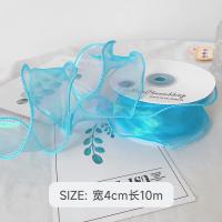China 40mm Polyester Organza Ribbon With Satin Edge Shinny Pink Organza Ribbon for sale