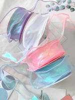 China 40mm Polyester Organza Ribbon With Satin Edge Shinny Pink Organza Ribbon for sale