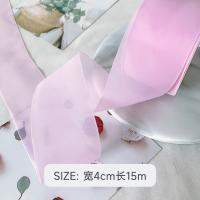 China High Density Polyester Organza Ribbon 40mm For Luxury Gift Packing for sale