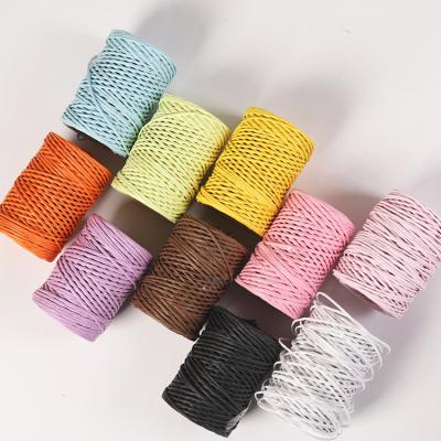 China 2mm Iron Wired Paper Rope - 100m Eco-Friendly Biodegradable Craft Cord for Gift Wrapping and DIY Projects for sale