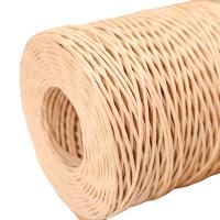 China GreatRibbon GR-00173 2mm Beige Twisted Raffia Cord - 150m Length Eco-Friendly Paper Rope for Crafts for sale