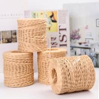 China GreatRibbon GR-00173 2mm Beige Twisted Raffia Cord - 150m Length Eco-Friendly Paper Rope for Crafts for sale