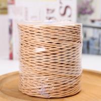 China GreatRibbon GR-00173 2mm Beige Twisted Raffia Cord - 150m Length Eco-Friendly Paper Rope for Crafts for sale