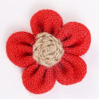 China 8cm Jute Ribbon Flowers - Orange Black Burlap DIY Decorative Accessories for Gift Wrapping for sale