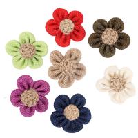 China 8cm Jute Ribbon Flowers - Orange Black Burlap DIY Decorative Accessories for Gift Wrapping for sale