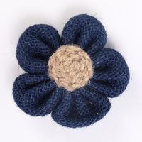 China 8cm Jute Ribbon Flowers - Orange Black Burlap DIY Decorative Accessories for Gift Wrapping for sale