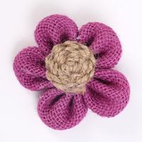 China 8cm Jute Ribbon Flowers - Orange Black Burlap DIY Decorative Accessories for Gift Wrapping for sale