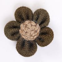 China 8cm Jute Ribbon Flowers - Orange Black Burlap DIY Decorative Accessories for Gift Wrapping for sale