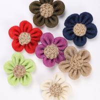China 8cm Jute Ribbon Flowers - Orange Black Burlap DIY Decorative Accessories for Gift Wrapping for sale