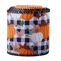 China 63mm x 30 Yard Thanksgiving Day Printed Burlap Ribbon - Customizable Cotton Craft Ribbon for Gift Packaging for sale