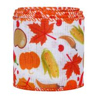 China 63mm x 30 Yard Thanksgiving Day Printed Burlap Ribbon - Customizable Cotton Craft Ribbon for Gift Packaging for sale