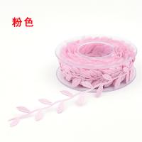 China Polyester Leaf Ribbon Ultrasonic Red Poly Ribbon For Wedding Decoration for sale