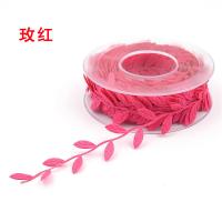 China Polyester Leaf Ribbon Ultrasonic Red Poly Ribbon For Wedding Decoration for sale