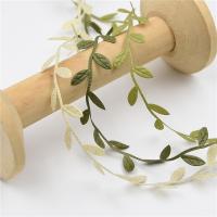 China Polyester Leaf Ribbon Ultrasonic Red Poly Ribbon For Wedding Decoration for sale