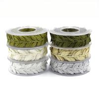 China Polyester Leaf Ribbon Ultrasonic Red Poly Ribbon For Wedding Decoration for sale