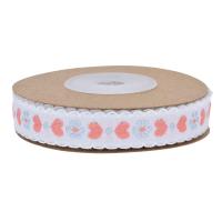 China Jacquard 12mm Floral Wired Ribbon ISO14001 Vintage Floral Ribbon for sale