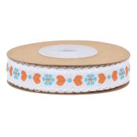 China Jacquard 12mm Floral Wired Ribbon ISO14001 Vintage Floral Ribbon for sale