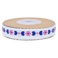 China Jacquard 12mm Floral Wired Ribbon ISO14001 Vintage Floral Ribbon for sale