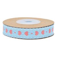 China Jacquard 12mm Floral Wired Ribbon ISO14001 Vintage Floral Ribbon for sale