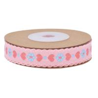 China Jacquard 12mm Floral Wired Ribbon ISO14001 Vintage Floral Ribbon for sale