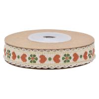China Jacquard 12mm Floral Wired Ribbon ISO14001 Vintage Floral Ribbon for sale