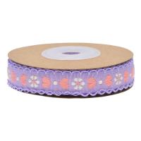 China Jacquard 12mm Floral Wired Ribbon ISO14001 Vintage Floral Ribbon for sale