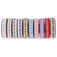 China Jacquard 12mm Floral Wired Ribbon ISO14001 Vintage Floral Ribbon for sale