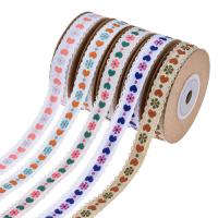 China Jacquard 12mm Floral Wired Ribbon ISO14001 Vintage Floral Ribbon for sale
