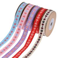 China Jacquard 12mm Floral Wired Ribbon ISO14001 Vintage Floral Ribbon for sale
