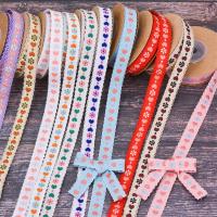 China Jacquard 12mm Floral Wired Ribbon ISO14001 Vintage Floral Ribbon for sale