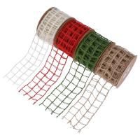China 63mm Hollowed Green Burlap Ribbon - Wired Jute Fabric for Gift Wrapping and Crafts for sale