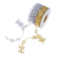 China 25mm Ultrasonic Snow Ribbon For Christmas Tree Silver Gold Color for sale