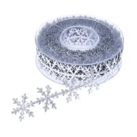 China 25mm Ultrasonic Snow Ribbon For Christmas Tree Silver Gold Color for sale