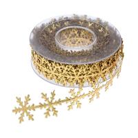 China 25mm Ultrasonic Snow Ribbon For Christmas Tree Silver Gold Color for sale