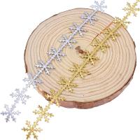 China 25mm Ultrasonic Snow Ribbon For Christmas Tree Silver Gold Color for sale