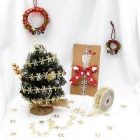 China 25mm Ultrasonic Snow Ribbon For Christmas Tree Silver Gold Color for sale