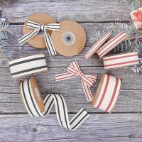 China ISO14001 Certified 15mm-38mm Black & White Striped Cotton Ribbon for Bags and Garments - GR-00181 for sale